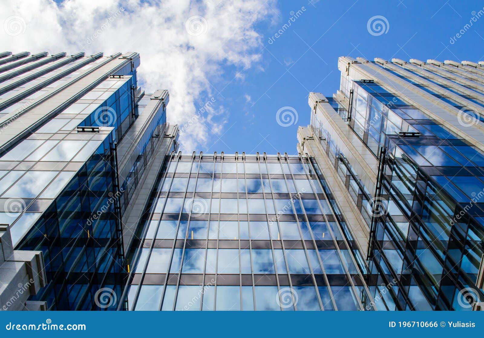 A View From The Bottom Up To A Modern Tall Office Building With ...