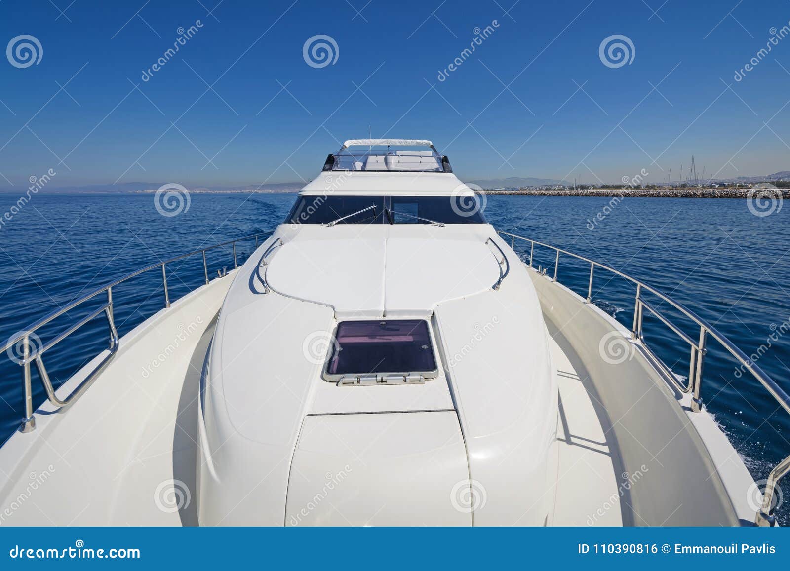 Bow Deck of a Luxury Motor Yacht Editorial Photo - Image of cloudless ...