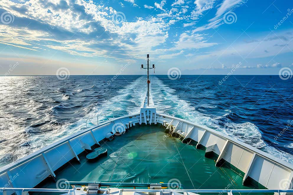 A View of the Bow of a Ship in the Ocean Stock Photo - Image of boat ...