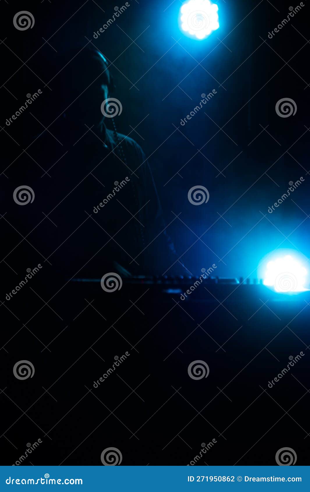 View on Boy on Stage in Blue Lights Stock Photo - Image of view, font ...