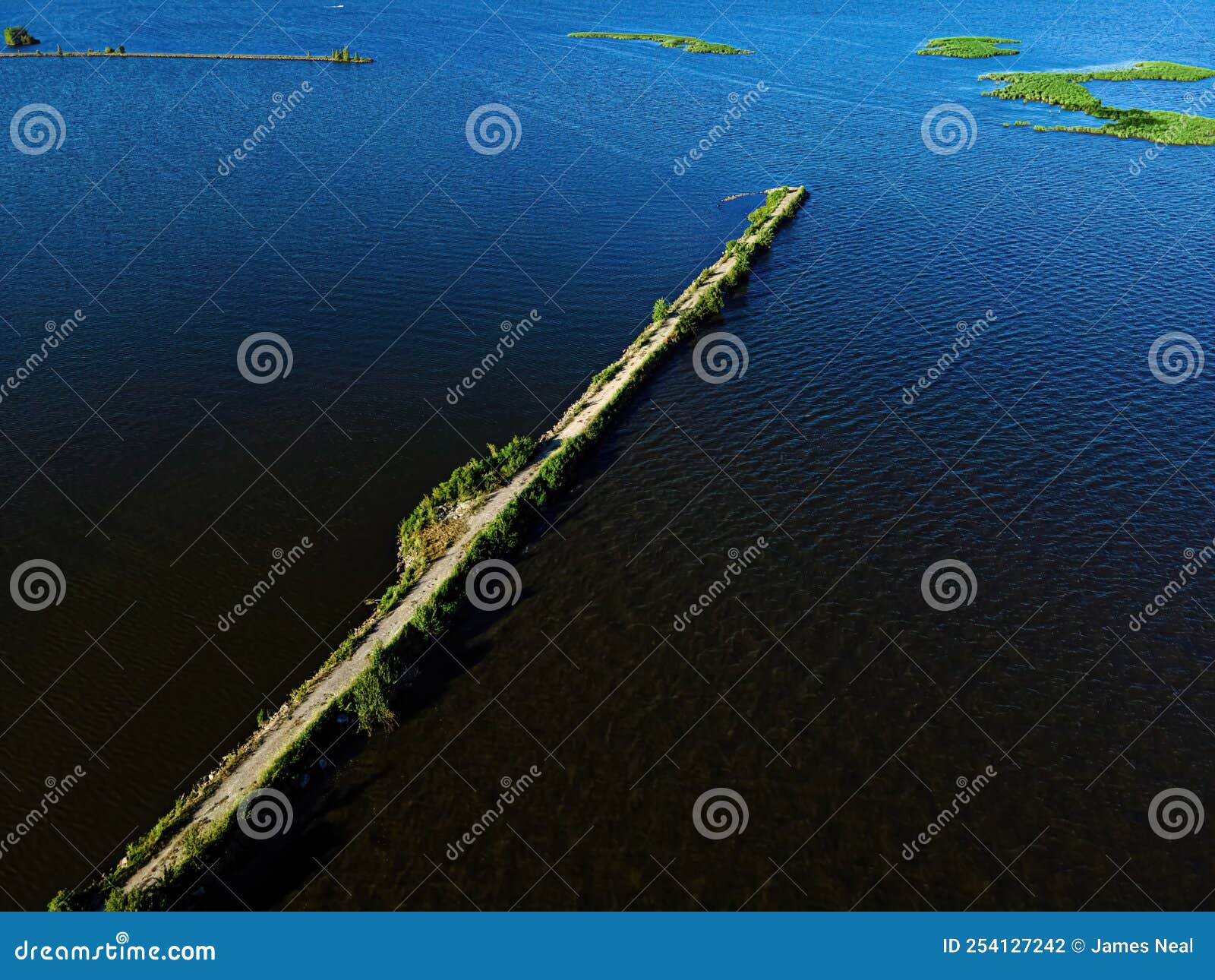 View of a Breakwall on the Fox River Stock Photo - Image of water ...