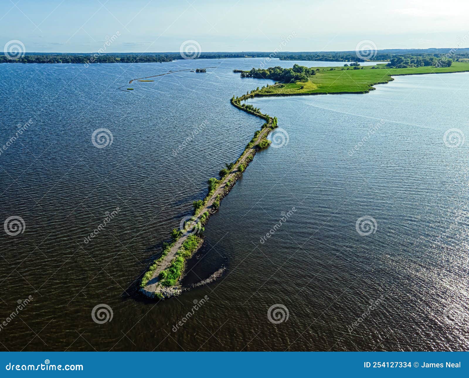 View of a Breakwall on the Fox River Stock Photo - Image of lakeshore ...