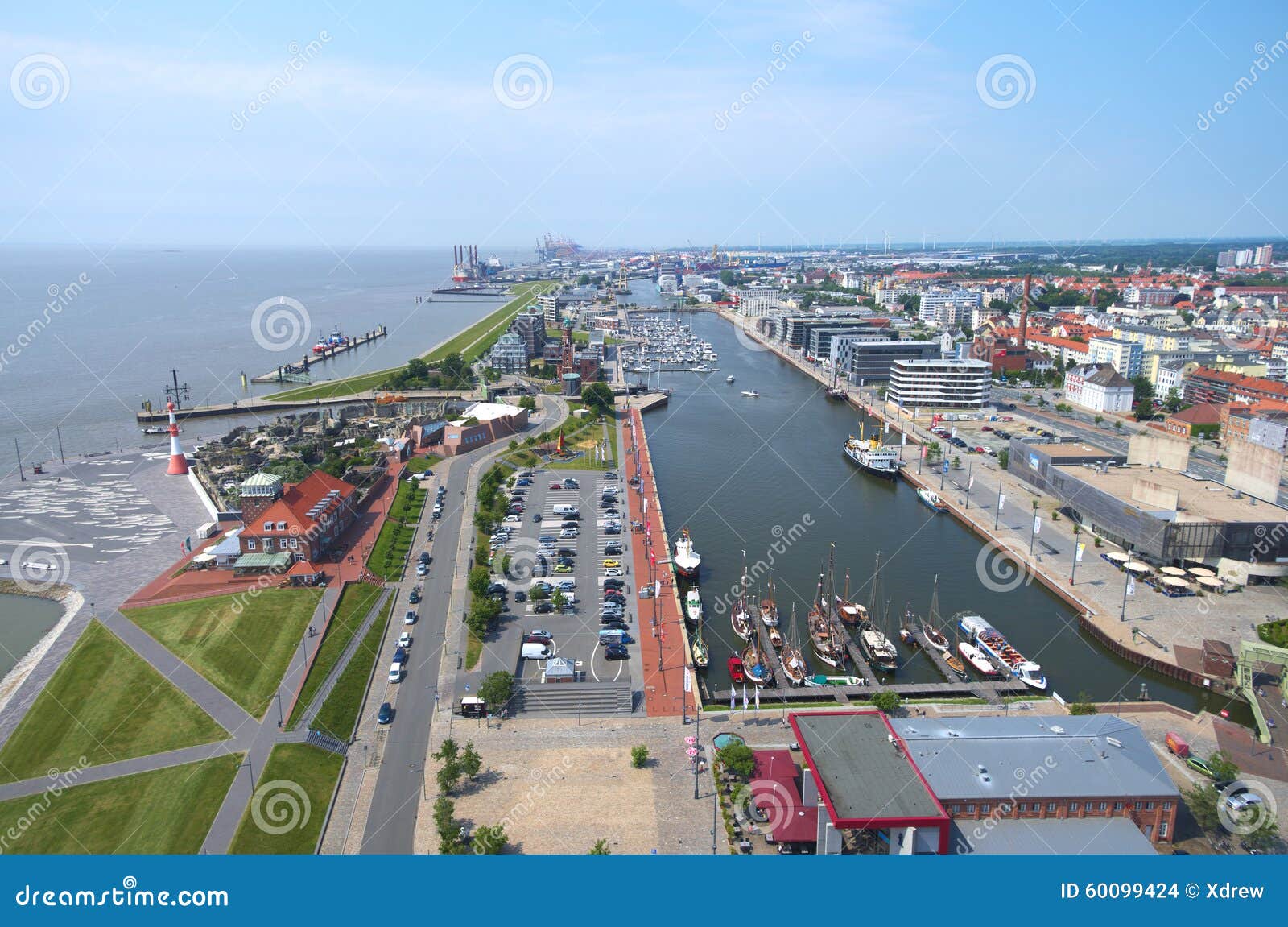 View Bremerhaven harbour editorial stock image. Image of north - 60099424