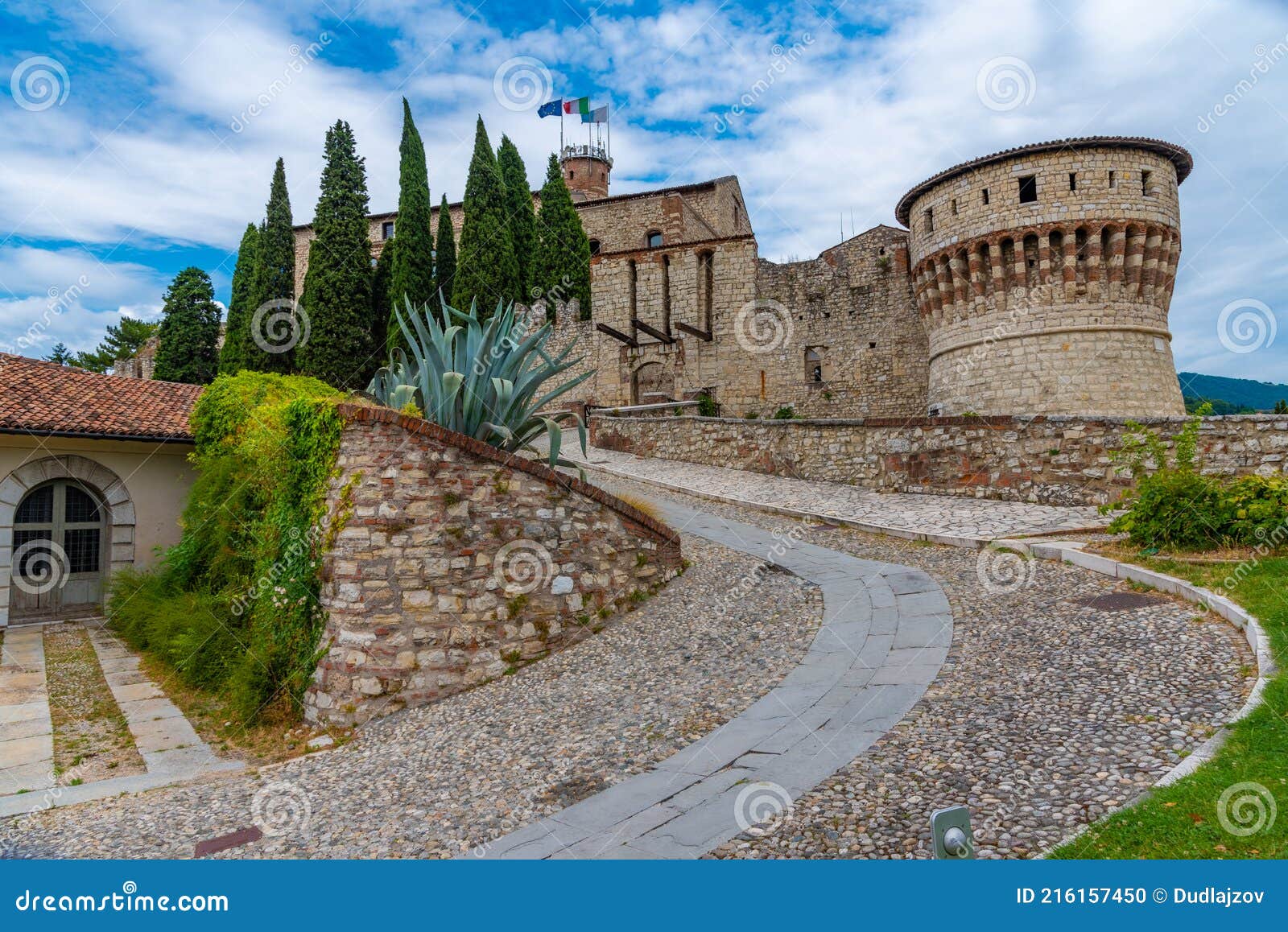 View of the Brescia Castle in Italy Stock Photo - Image of building ...