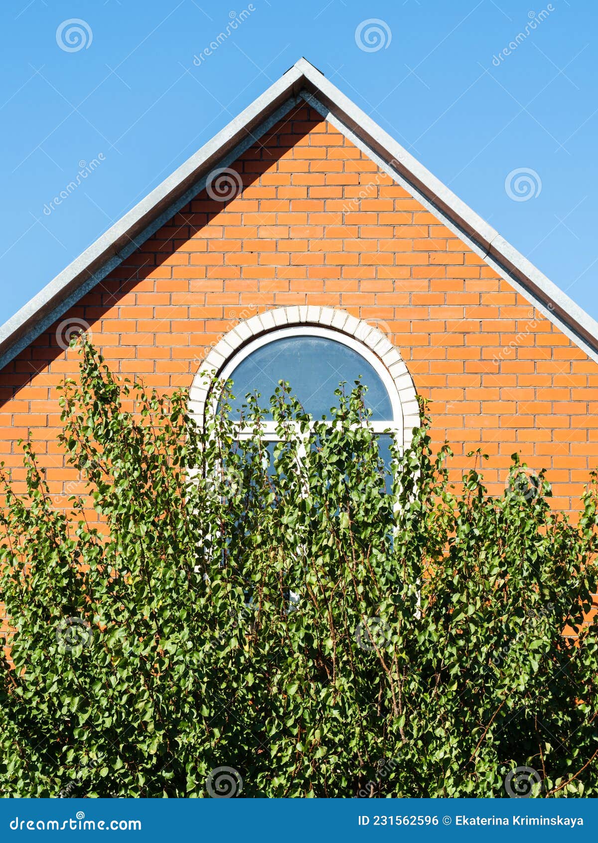 Brick Gable With Round Window Royalty-Free Stock Photo | CartoonDealer ...
