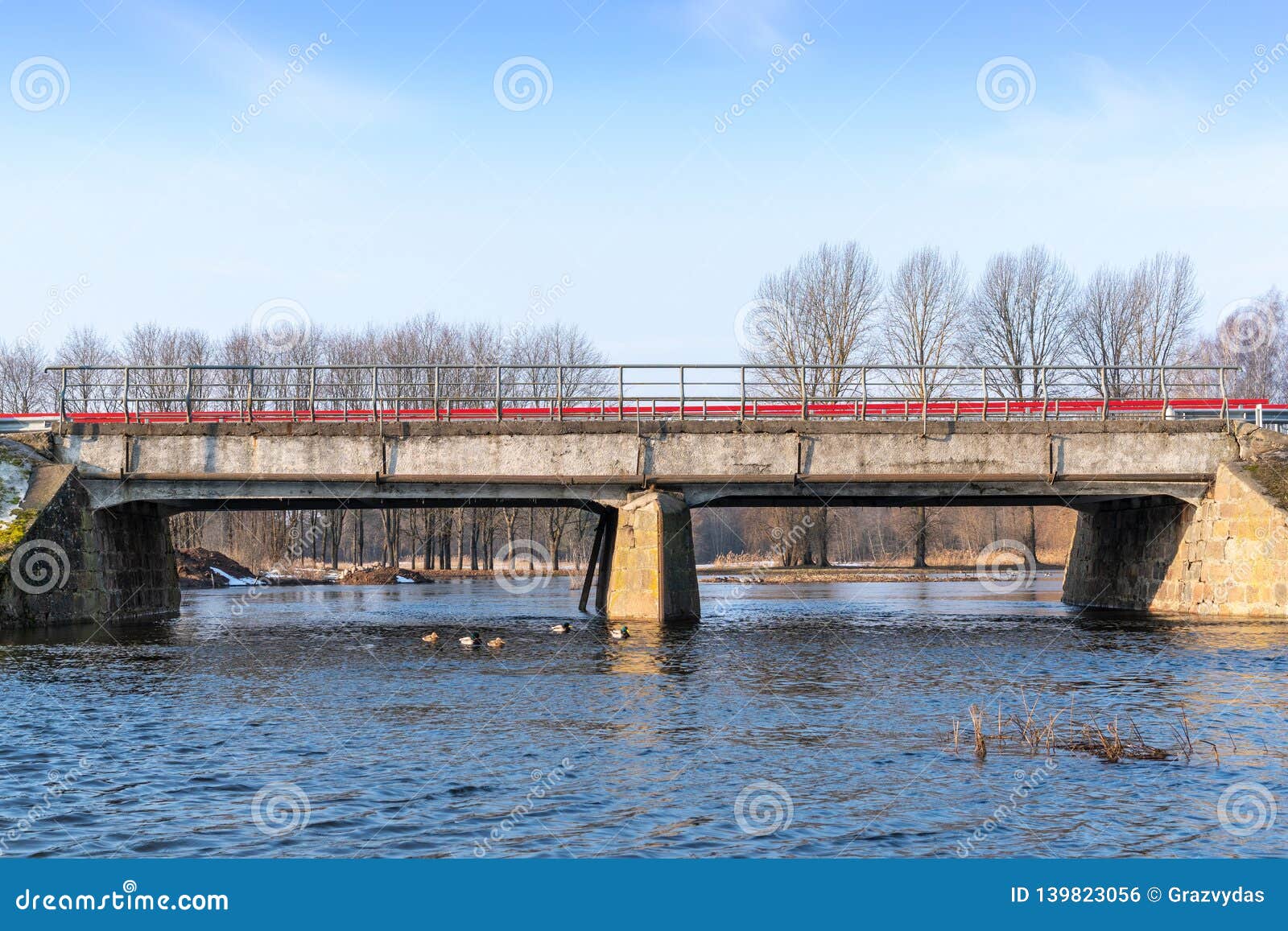 Bridge Across the Spring River Stock Photo - Image of rural, season ...