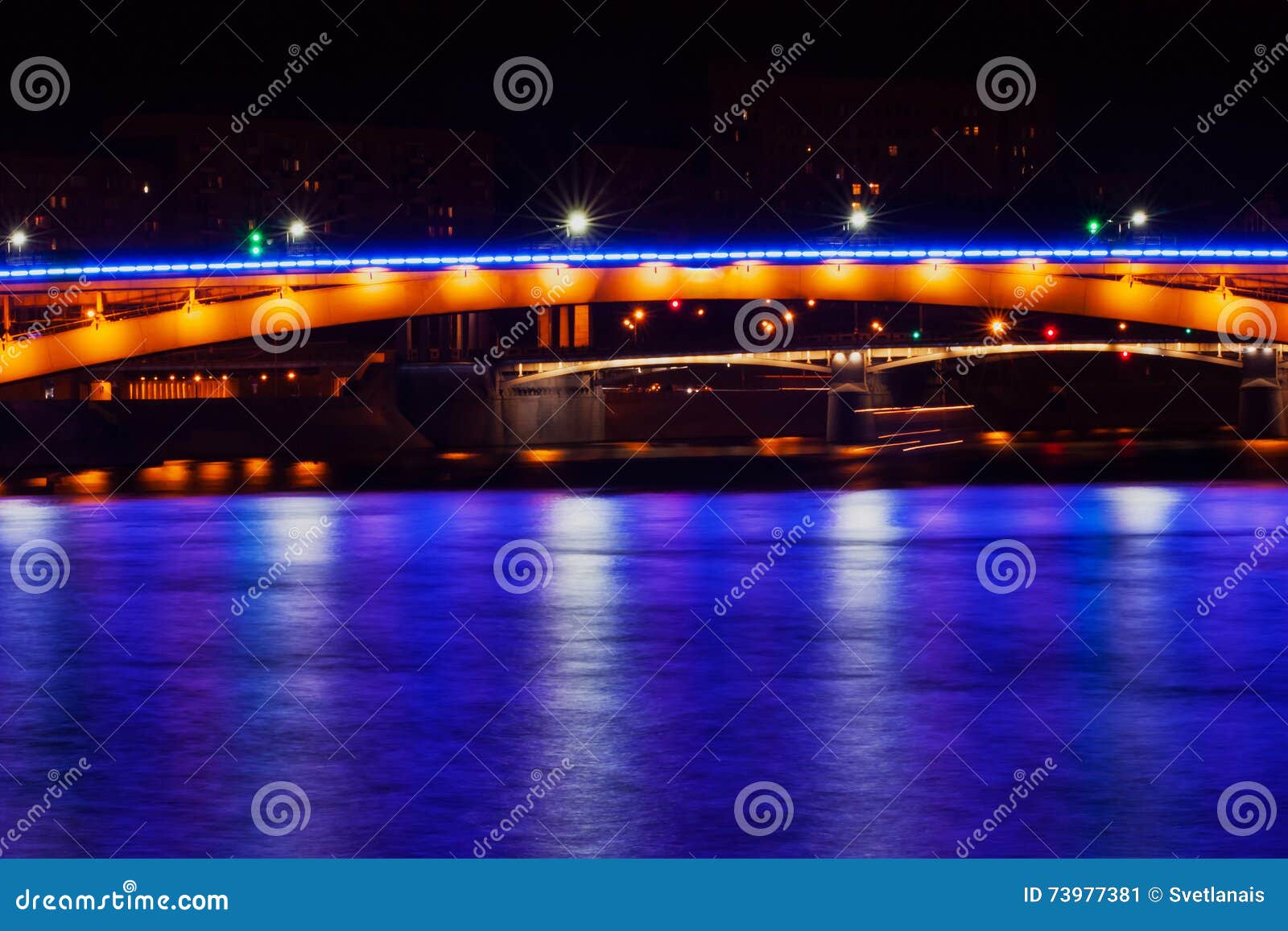 View of Bridge with Bright Light Reflex on Water Stock Image - Image of ...