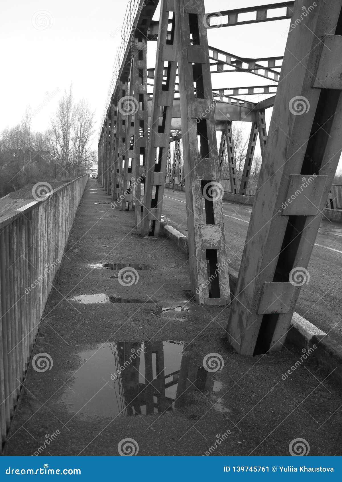 View of the Bridge with Mountain and Sky Stock Image - Image of nature ...