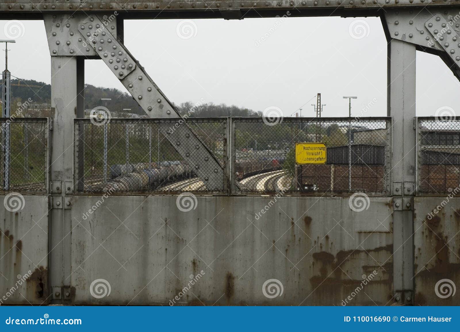 View from Bridge Over Railway Tracks Stock Photo - Image of metal, view ...