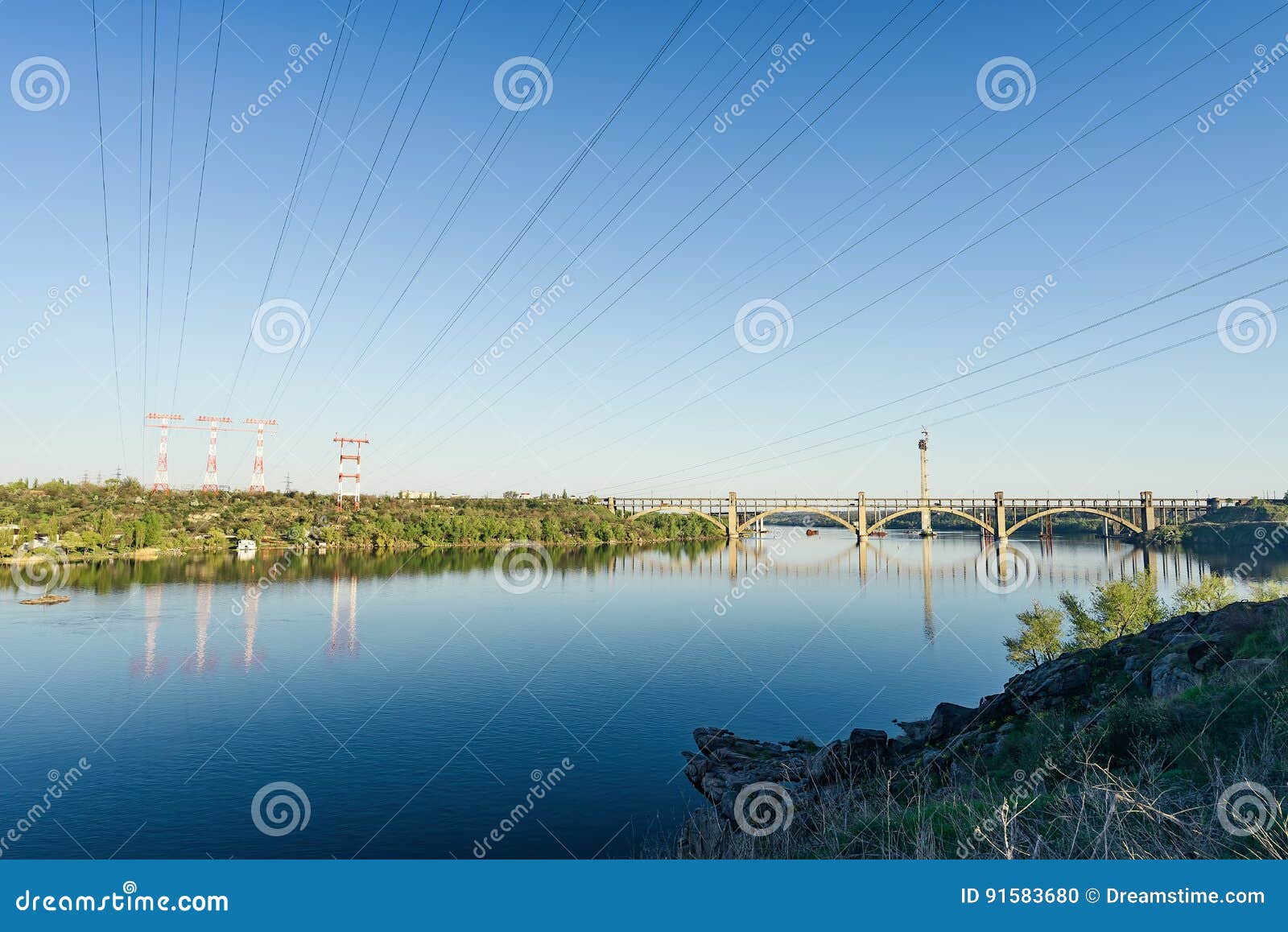 View of the Bridge of Preobrazhensky Stock Photo - Image of landscape ...