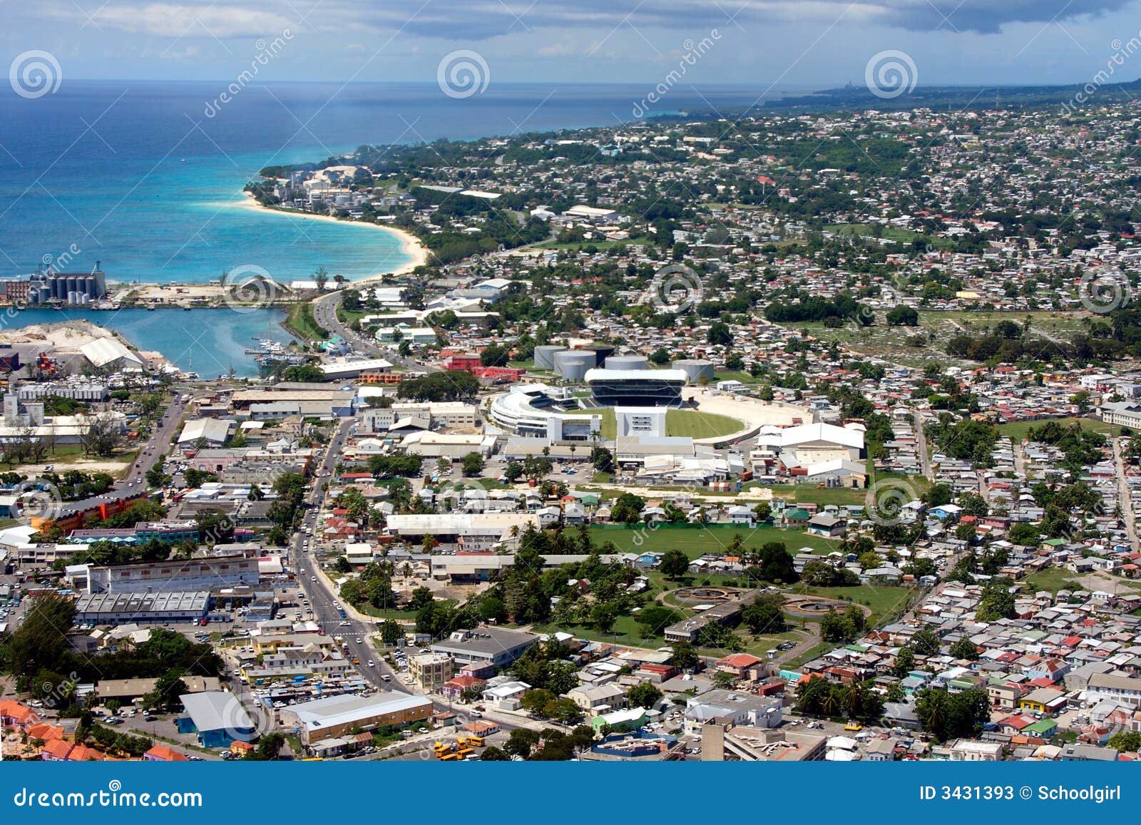 View of Bridgetown (Barbados) Stock Image - Image of house, island: 3431393