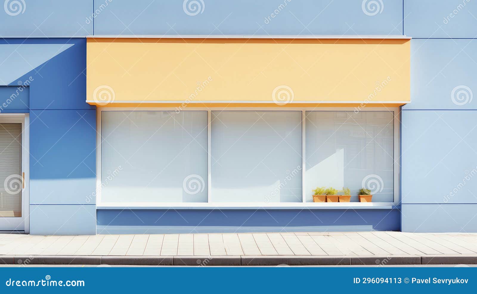 View Bright Building Shop Background Stock Illustration - Illustration ...