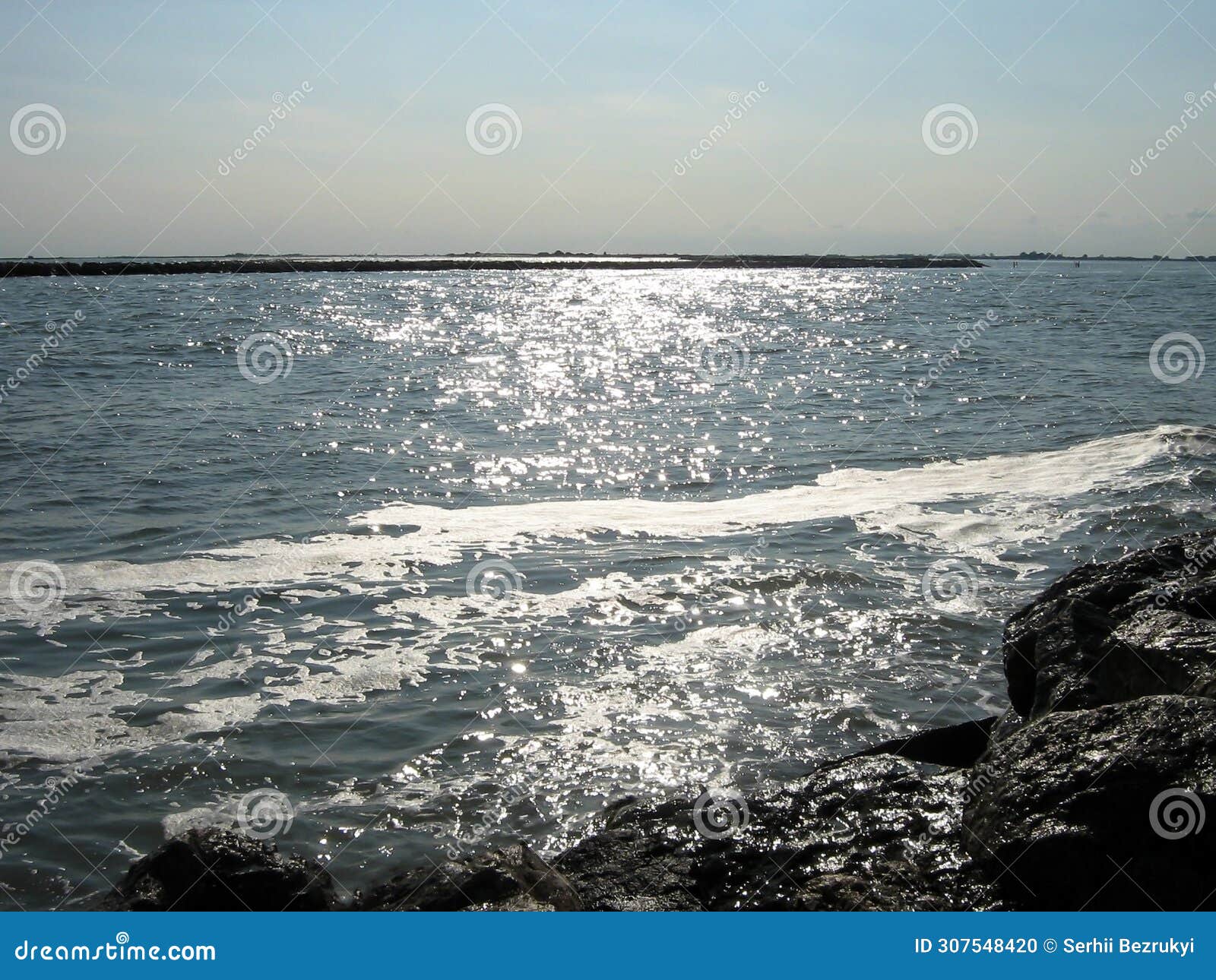 View of Bright Sea Waves and Blue Sea. Natural Landscape Stock Photo ...