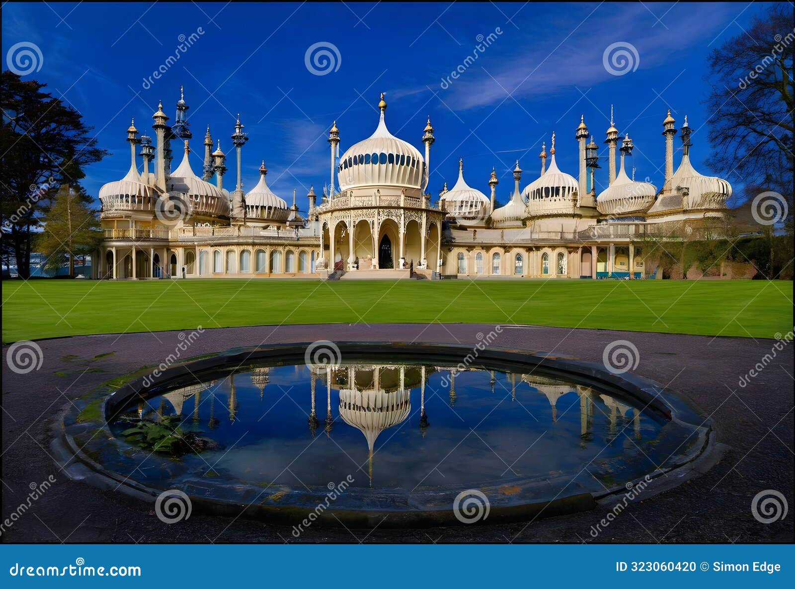 A View of Brighton Pavilion Stock Illustration - Illustration of ...