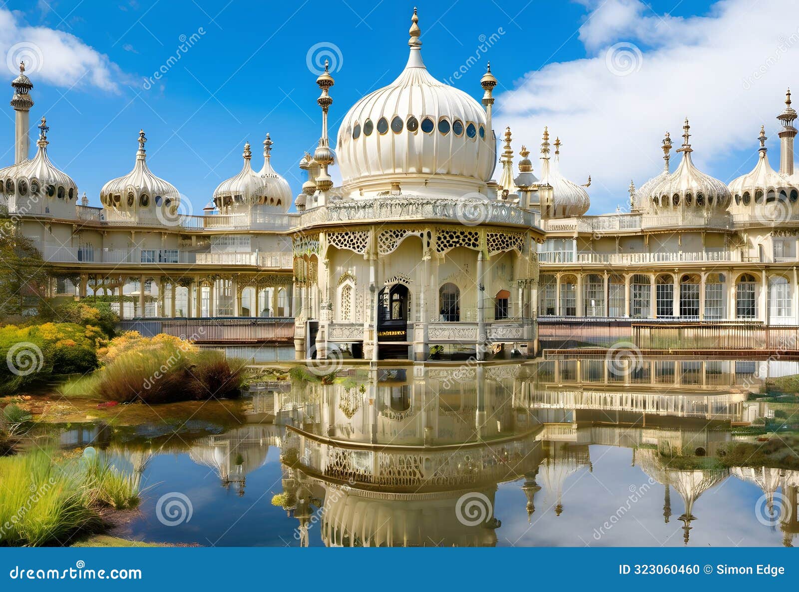A View of Brighton Pavilion Stock Illustration - Illustration of ...