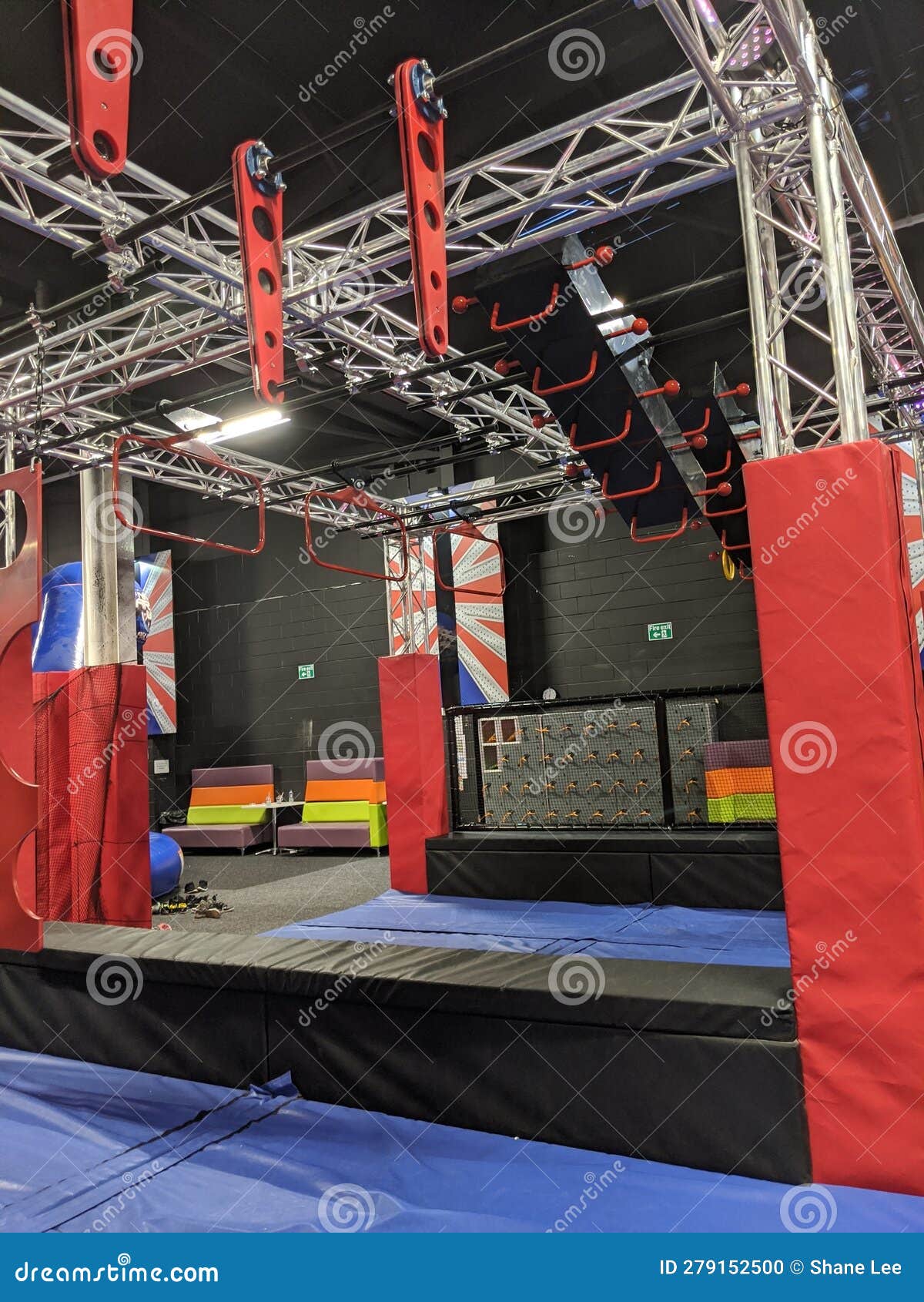 British Ninja Warrior Training Course Stock Photo - Image of softplay ...