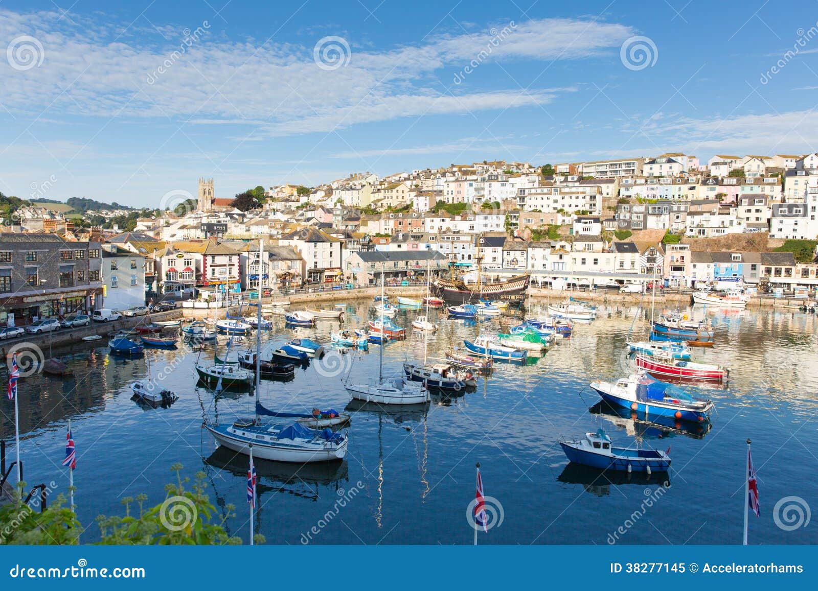 View of Brixham Devon England during the Heatwave of Summer 2013 ...