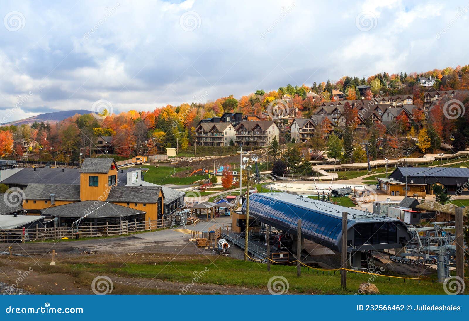 View of Bromont Mountain Ski Resort at Fall Season Editorial ...