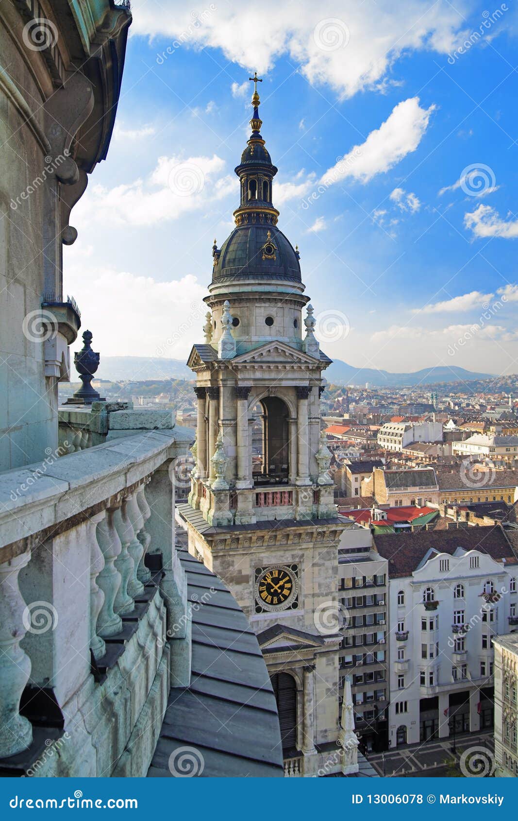View at Budapest and Bell-tower Stock Photo - Image of catholic ...