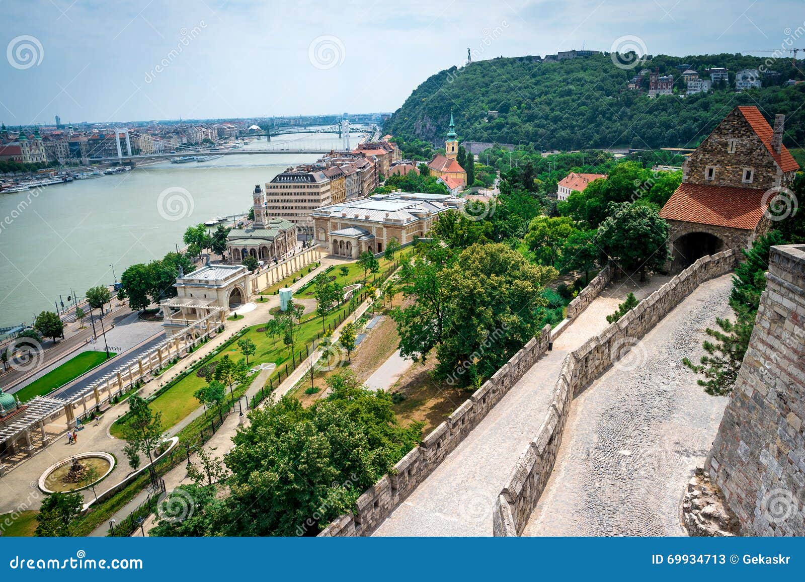 View on Budapest from Buda Castle Wall Stock Image - Image of landmark ...