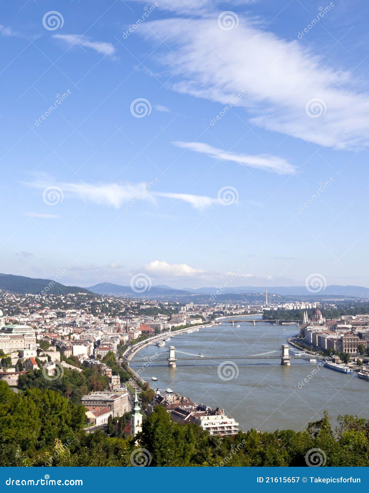 View of Budapest from Gallert Hill Stock Image - Image of gothic ...