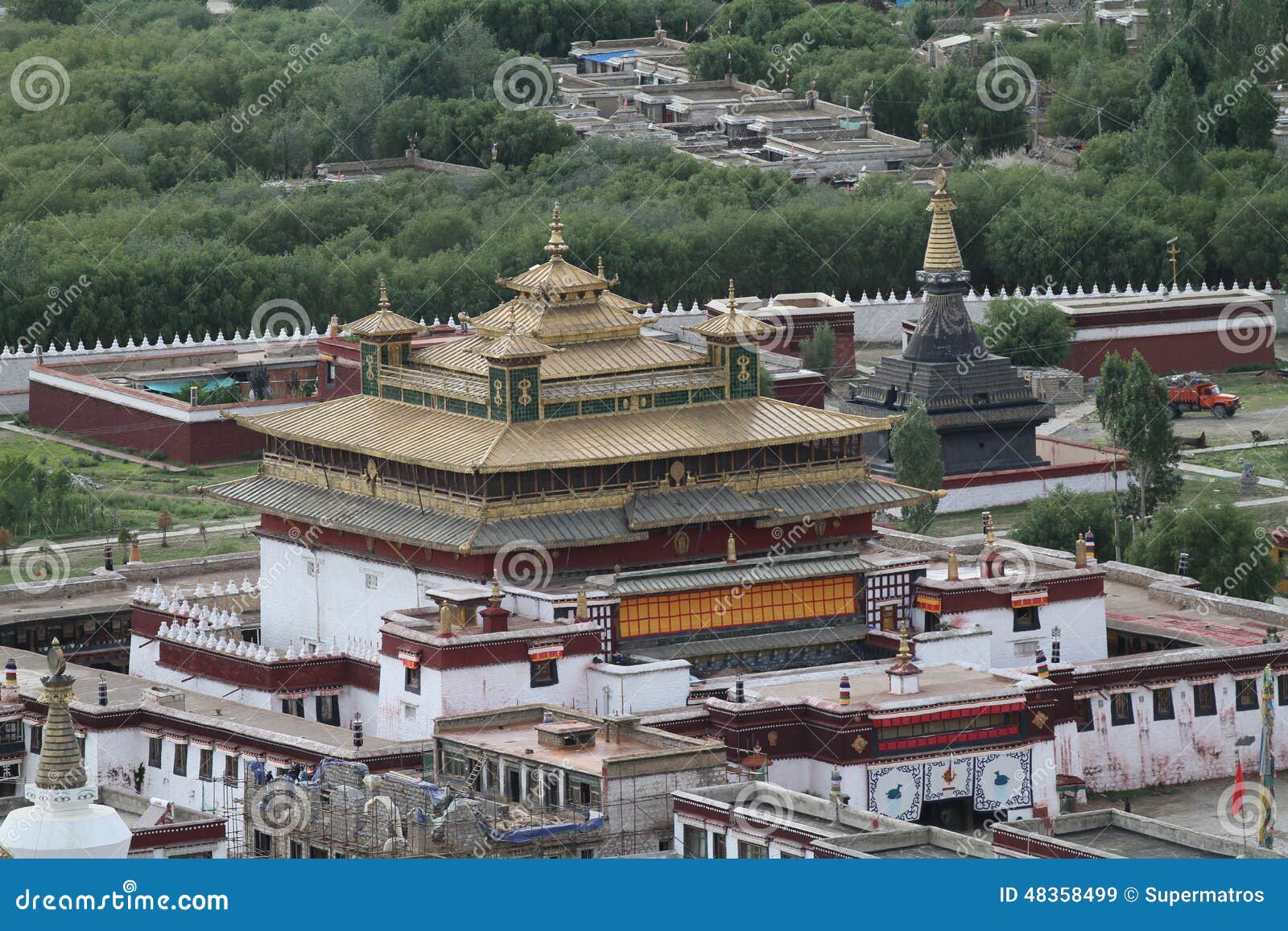 View of the Buddhist Monastery Samye Stock Image - Image of religion ...