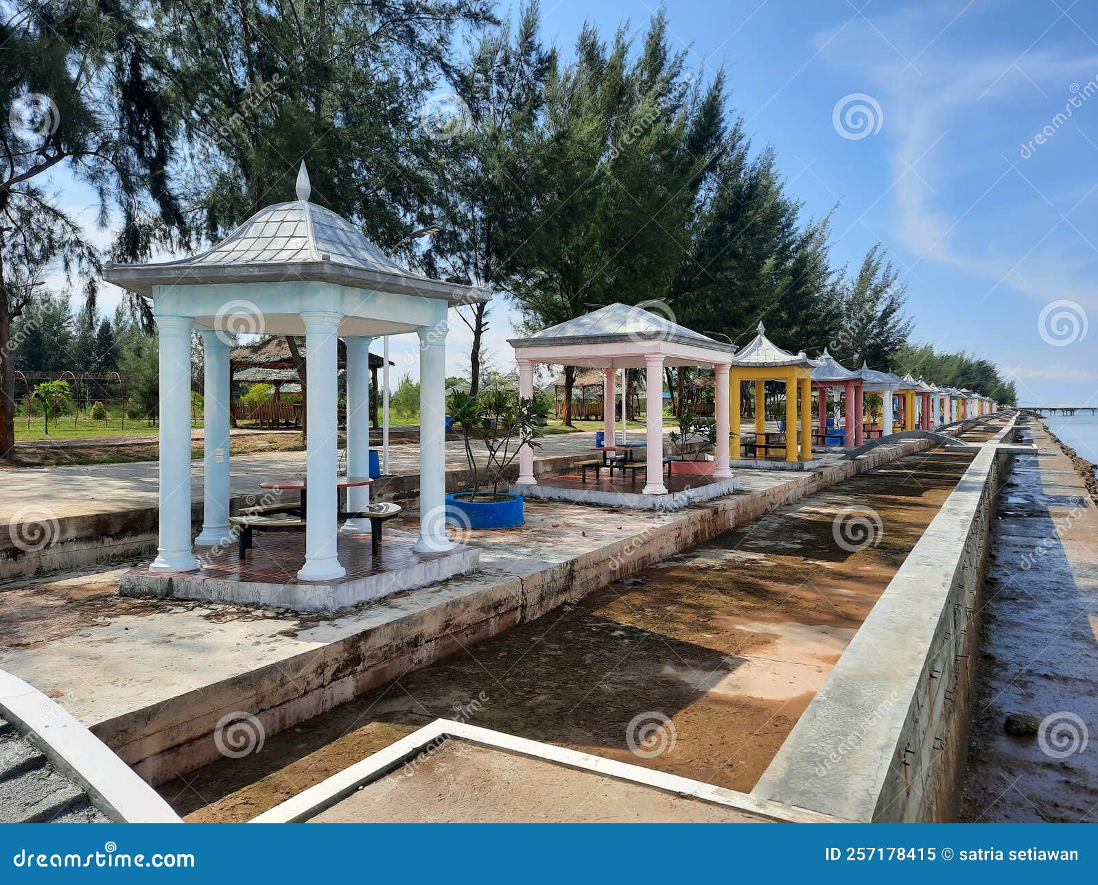 View of the Building on the Beach Stock Image - Image of building, yard ...