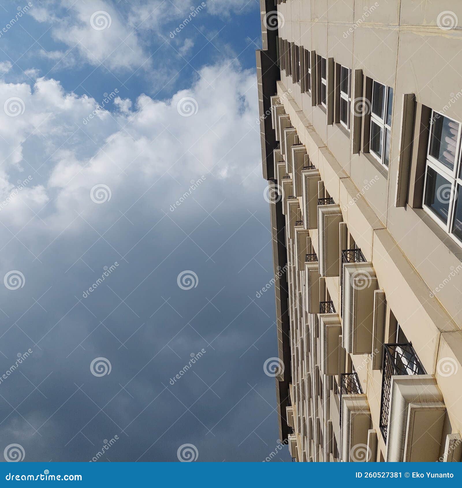 View of the Building and the Blue Sky, Seen from Below Stock Image ...