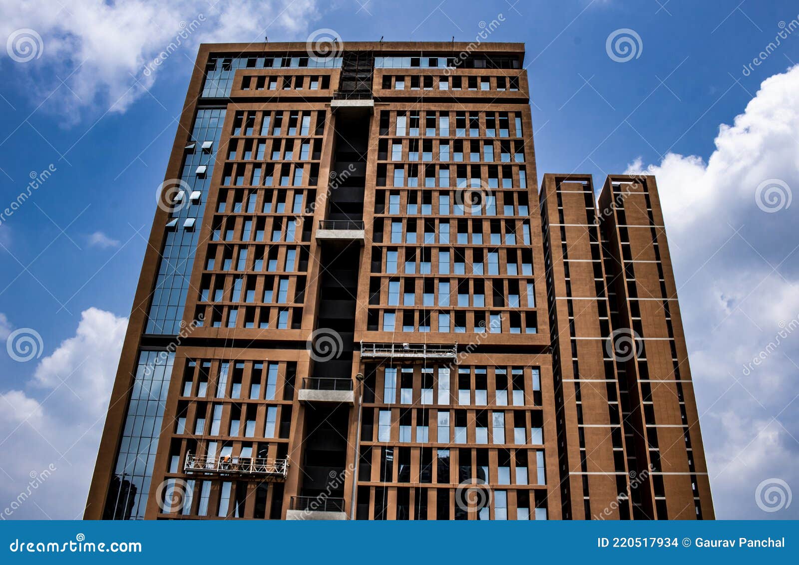 A View of the Building from the Bottom with Clouds in the Sky Stock ...