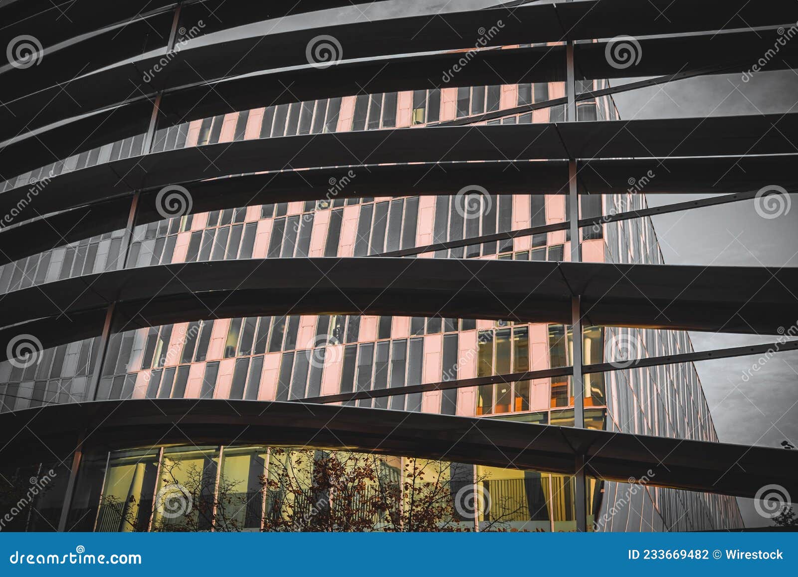 View of a Building through Metal Lines Stock Photo - Image of lines ...