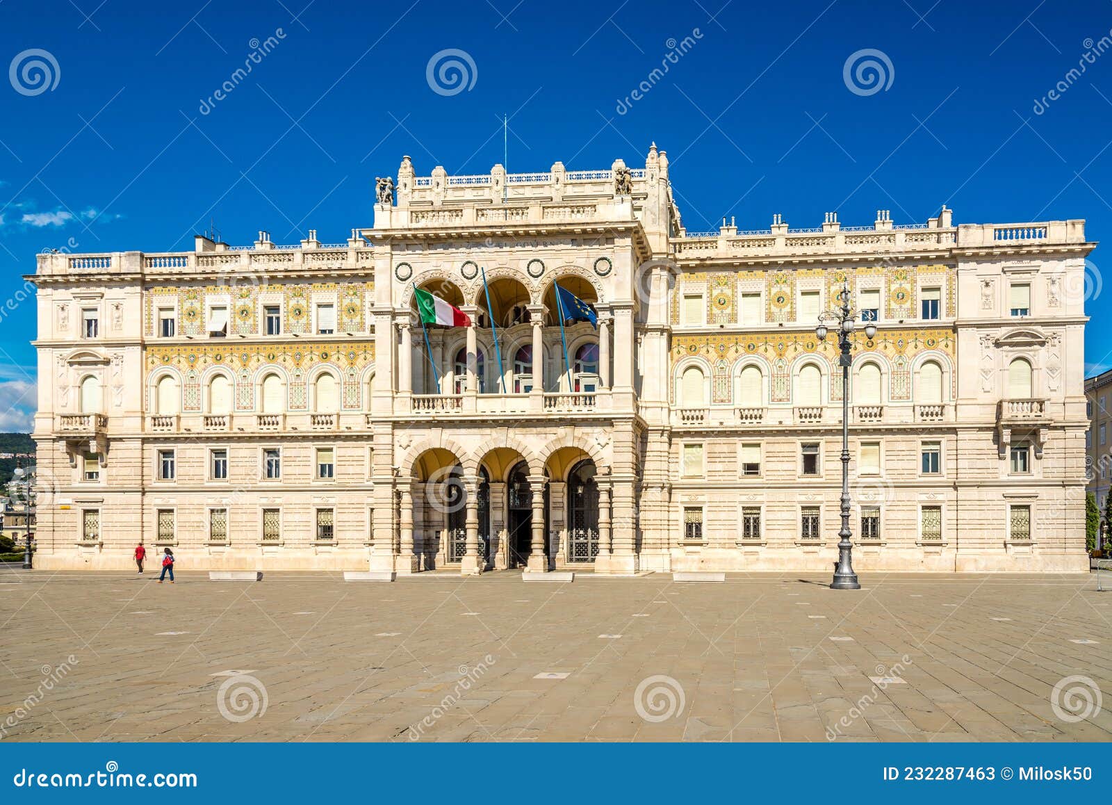 View at the Building of Palace of the Austrian Lieutenancy in Trieste ...
