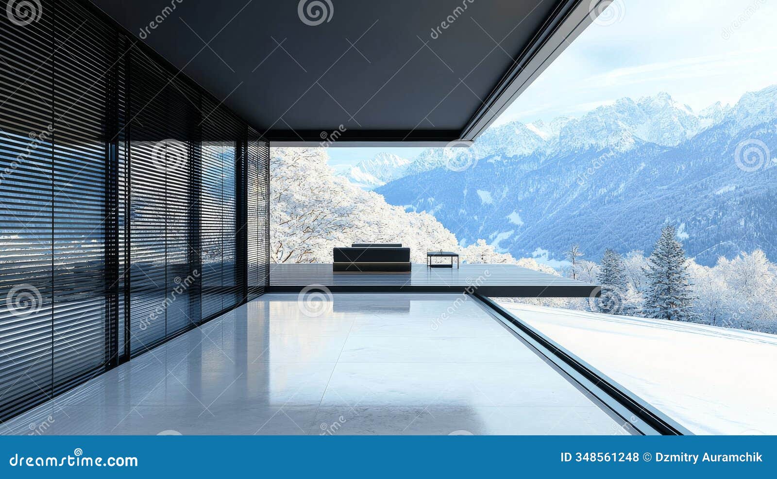 A View of the Building S Outside Reveals Large Windows and Black Roller ...