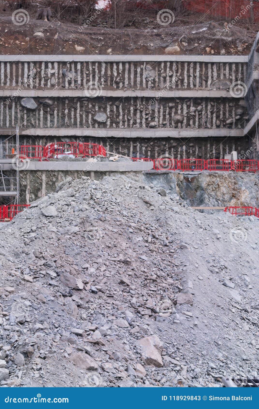 Part of Foundation with Mound of Gray Earth Stock Image - Image of ...