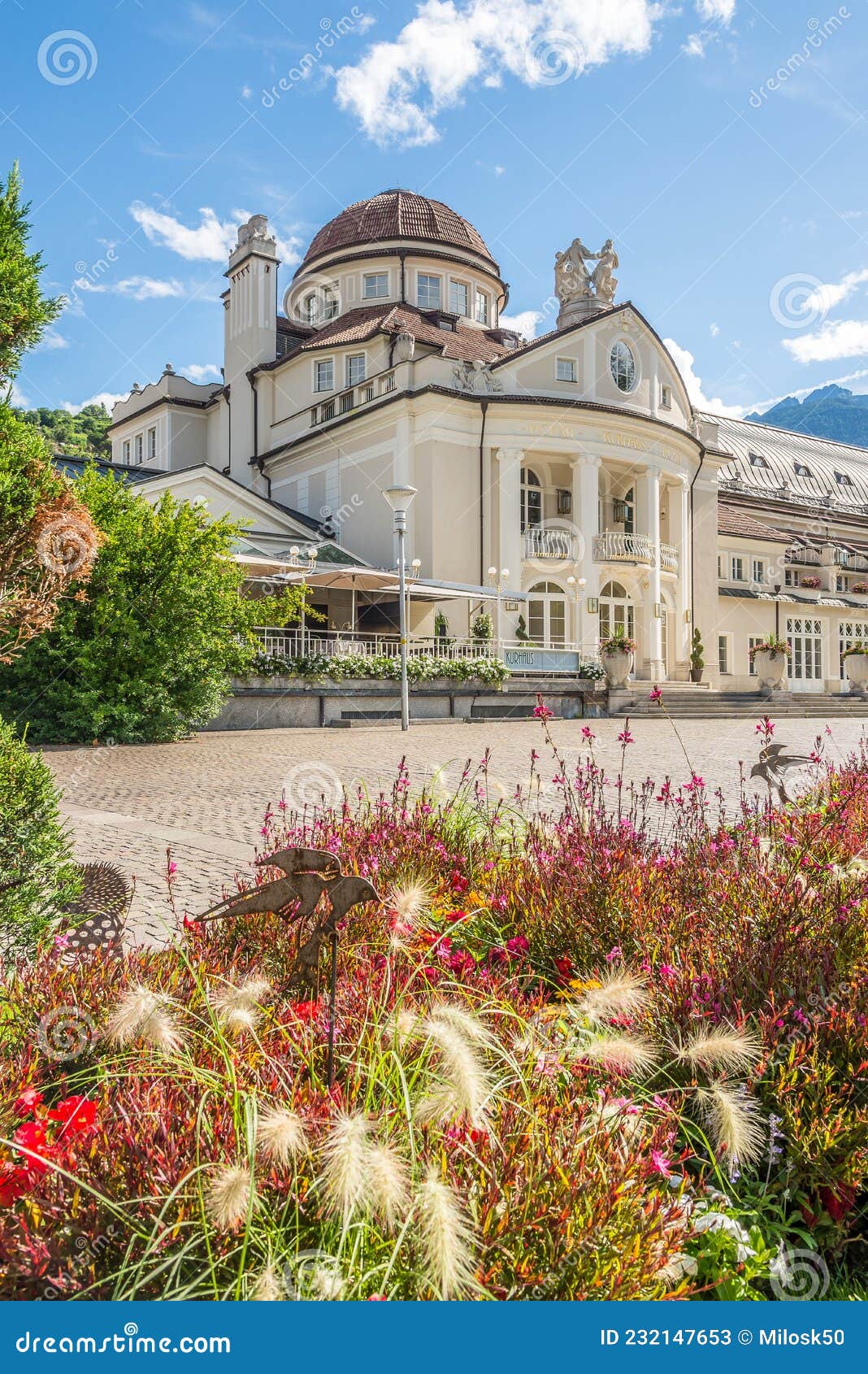 View at the Building of Spa Kurhaus in Merano, Italy Stock Image ...