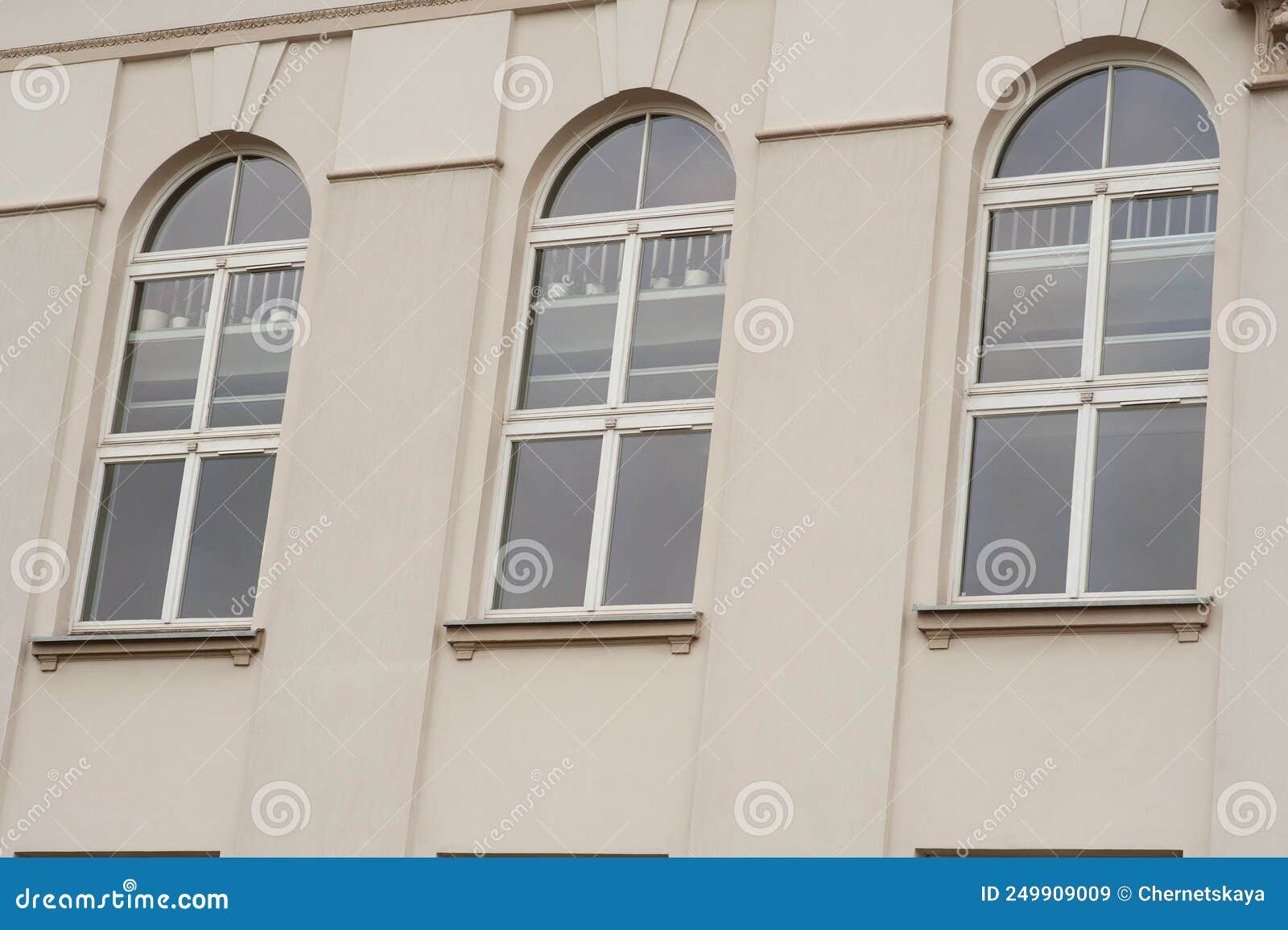 View on Building with Three Arched Windows Stock Image - Image of ...