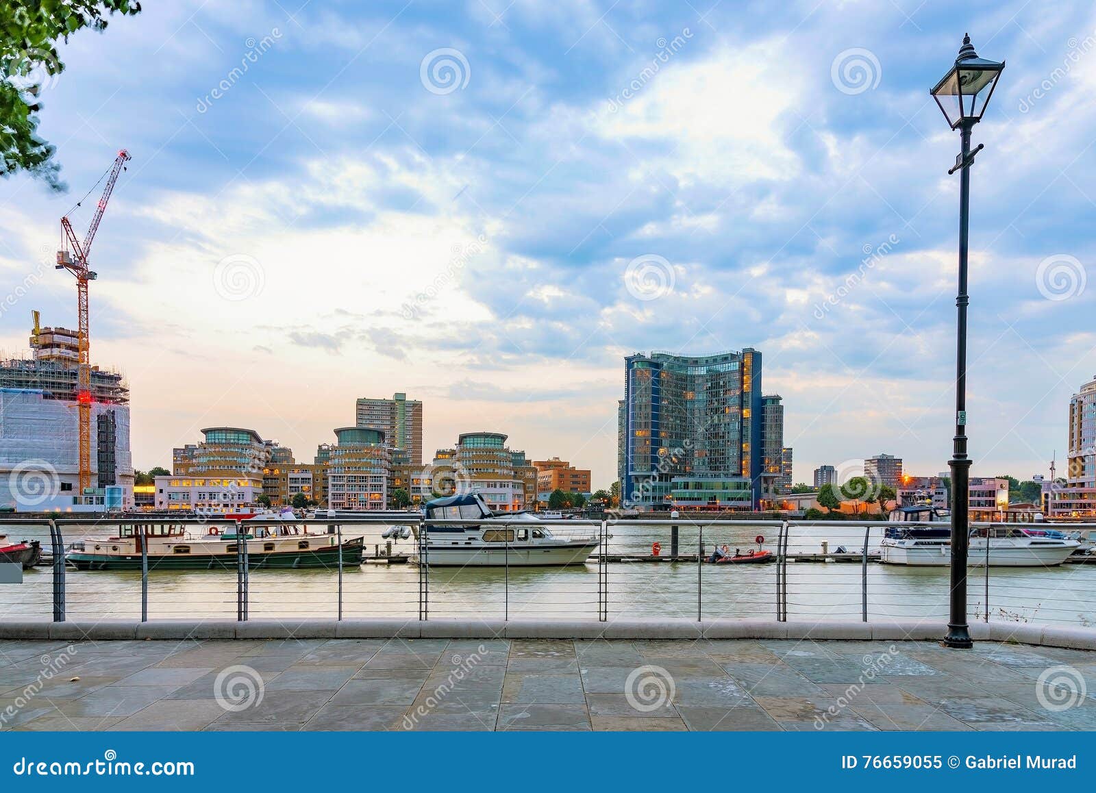 View of Buildings Along the River Stock Image - Image of river, high ...