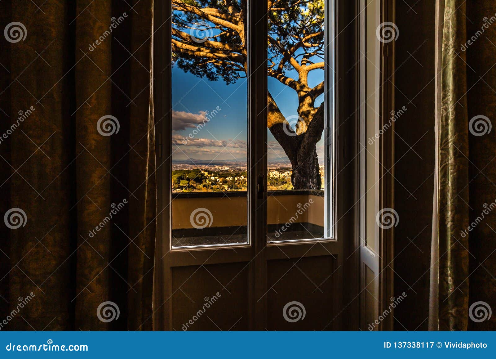 View of Buildings in Italian Countryside Stock Image - Image of terrace ...