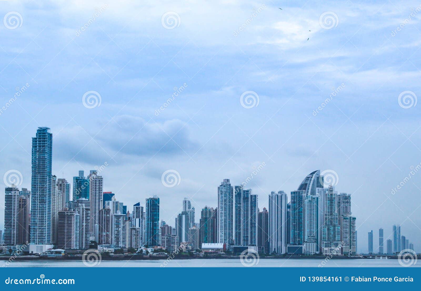 View of Buildings in Panama Over the Ocean Stock Image - Image of ...