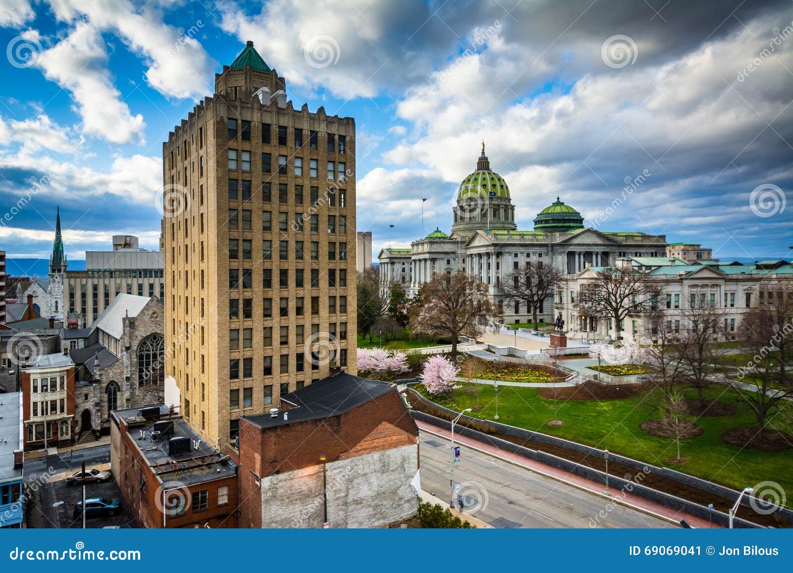 View of Buildings and the Pennsylvania State Capitol Complex in Stock ...