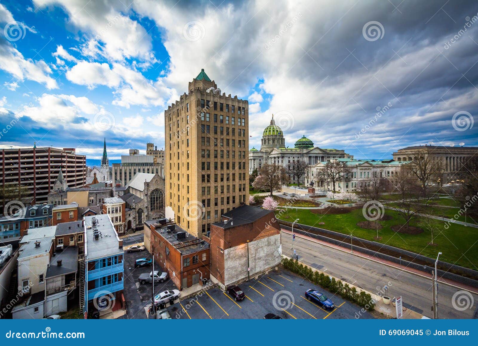View of Buildings and the Pennsylvania State Capitol Complex in Stock ...