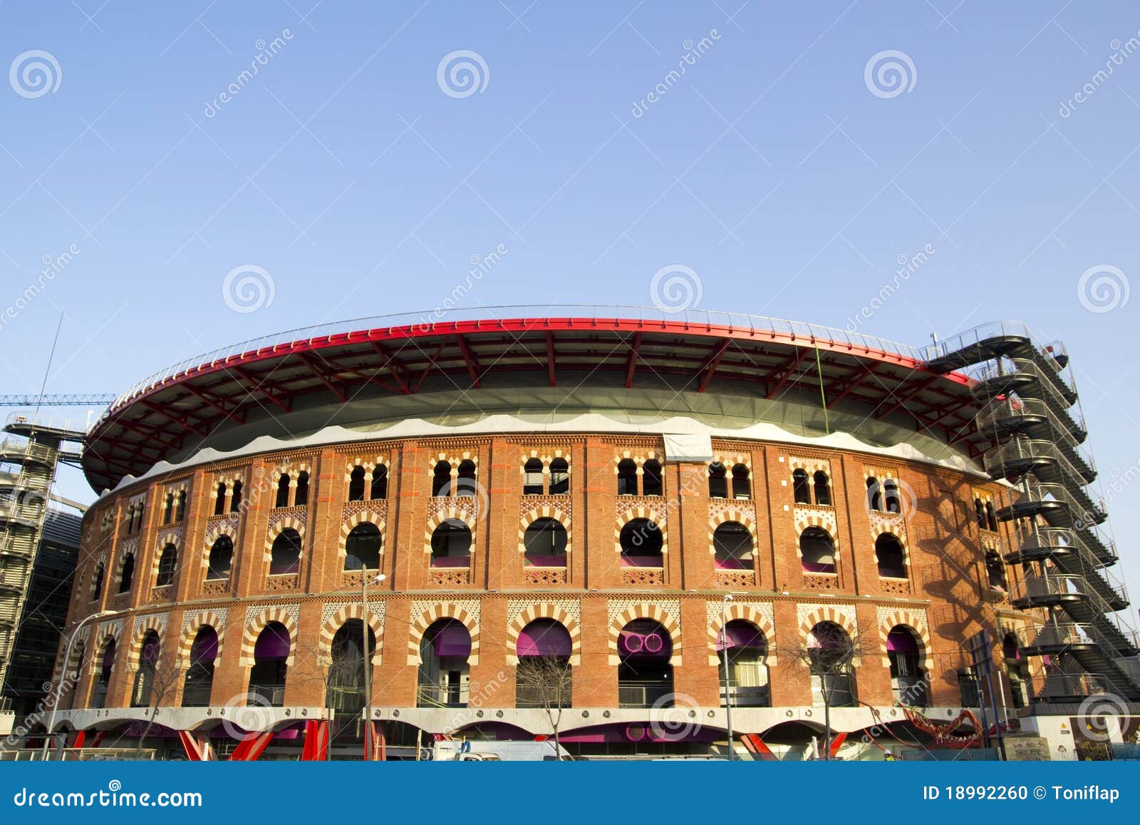 View of Bullring Arenas. Barcelona, Spain Stock Photo - Image of ...