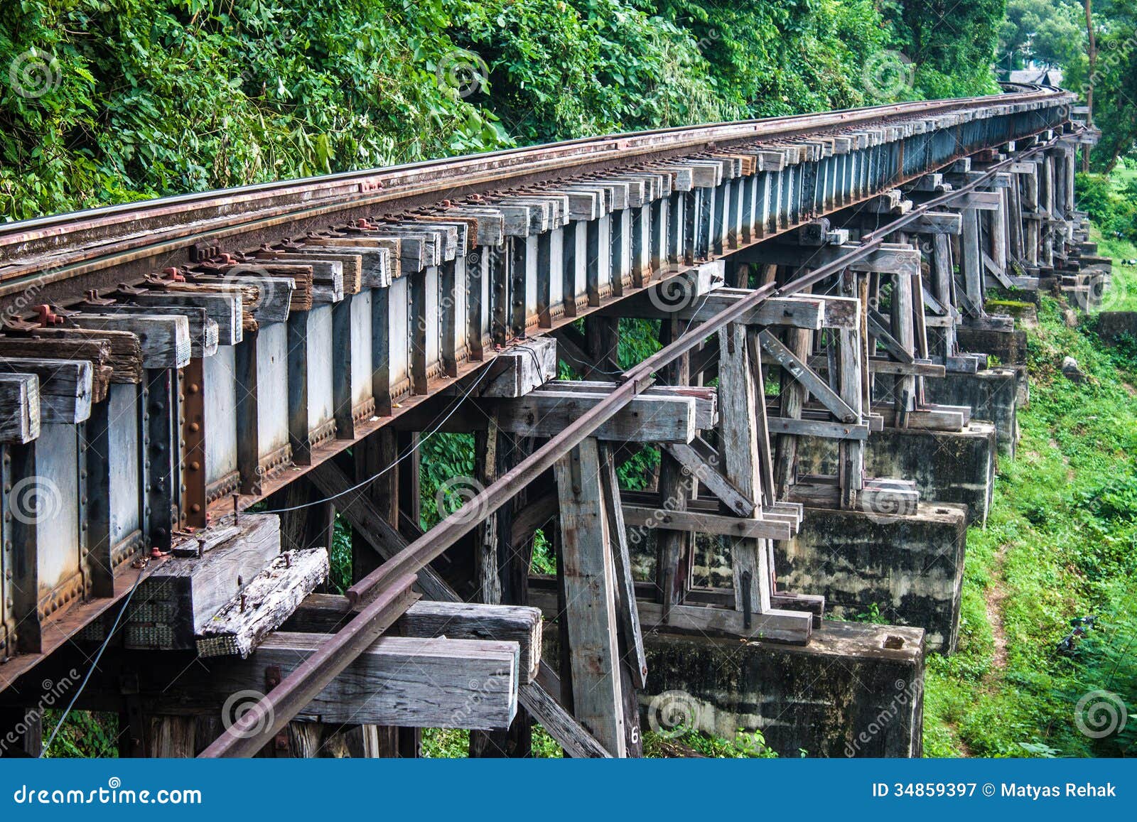 View of Burma railway stock image. Image of travel, dead - 34859397
