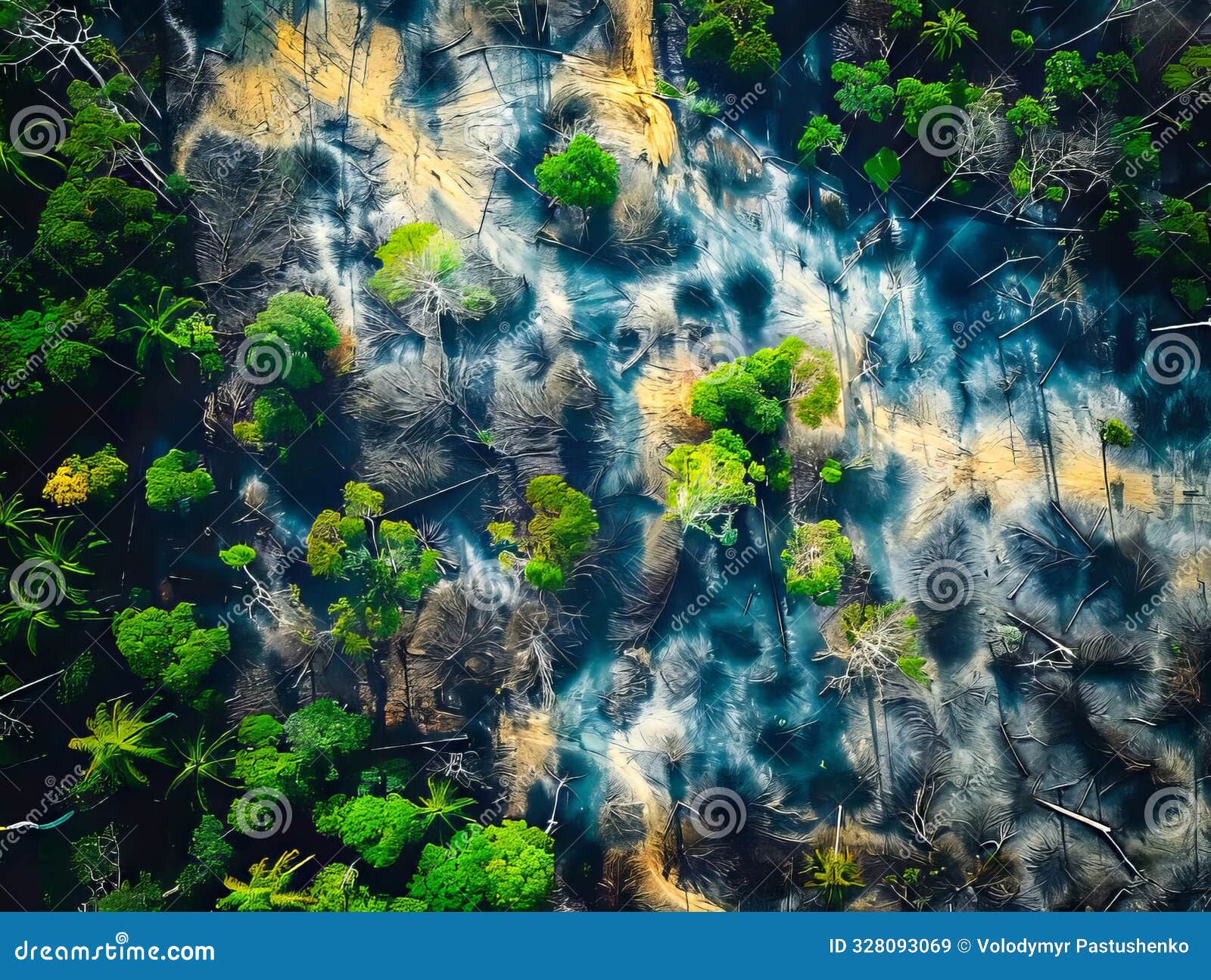 View Of Burned Tree And Broken, Result Of The Fires, At The Top Of ...