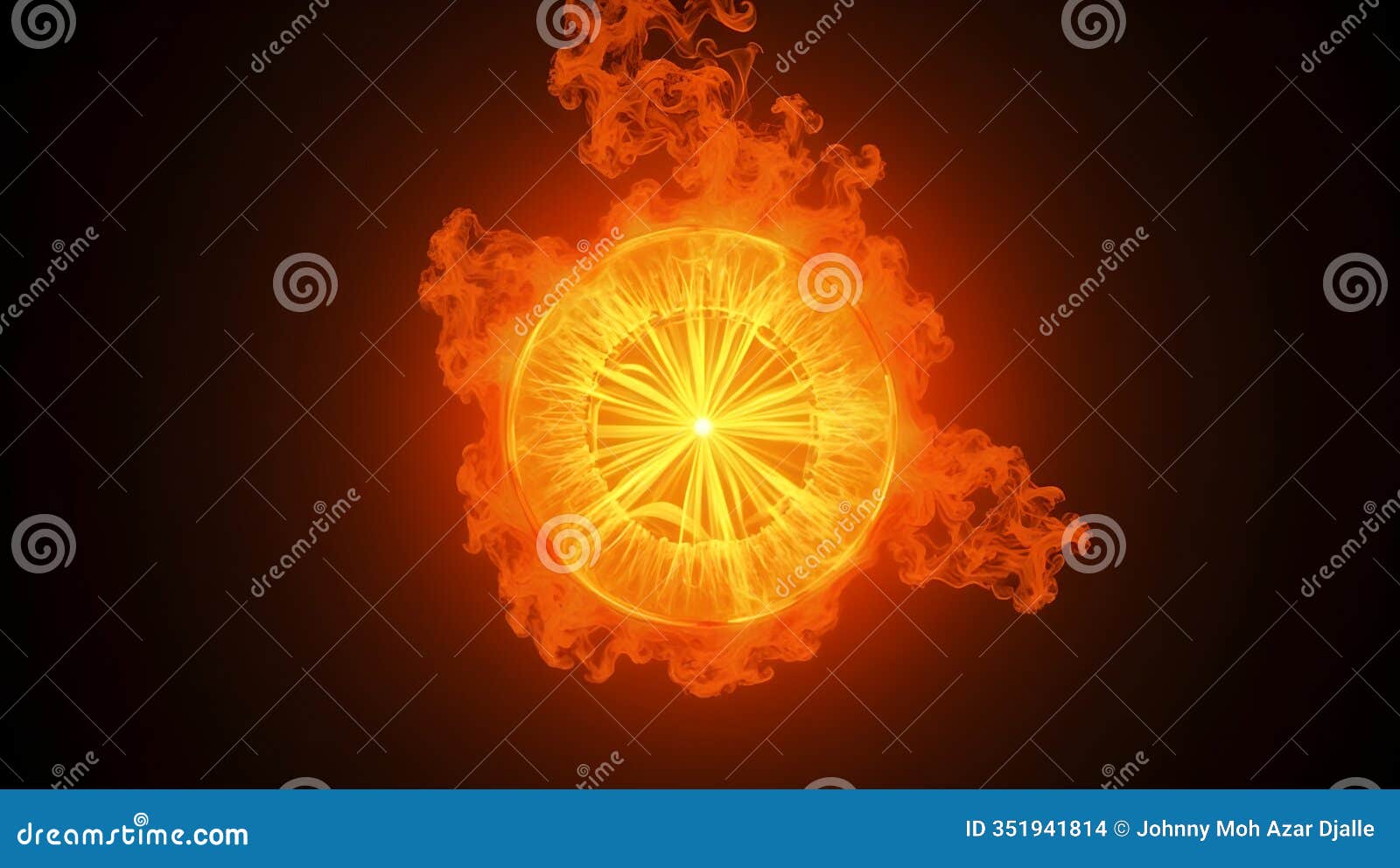 A Burst of Flames Erupting from the Center Creating a Radial Fire ...