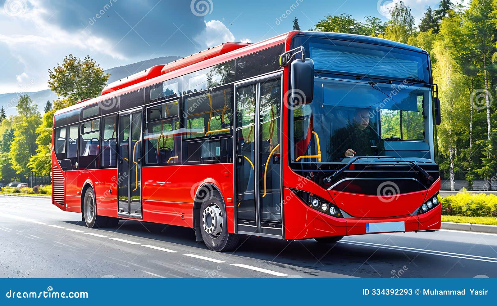 View of Bus on Highway Road Stock Image - Image of voyage, traffic ...