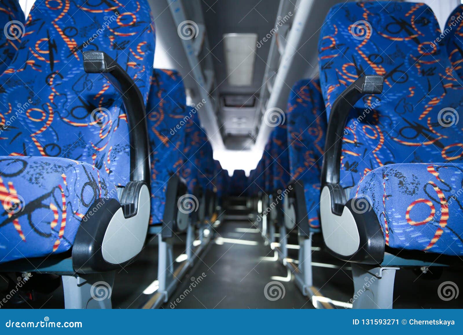 View of bus interior stock image. Image of automobile - 131593271