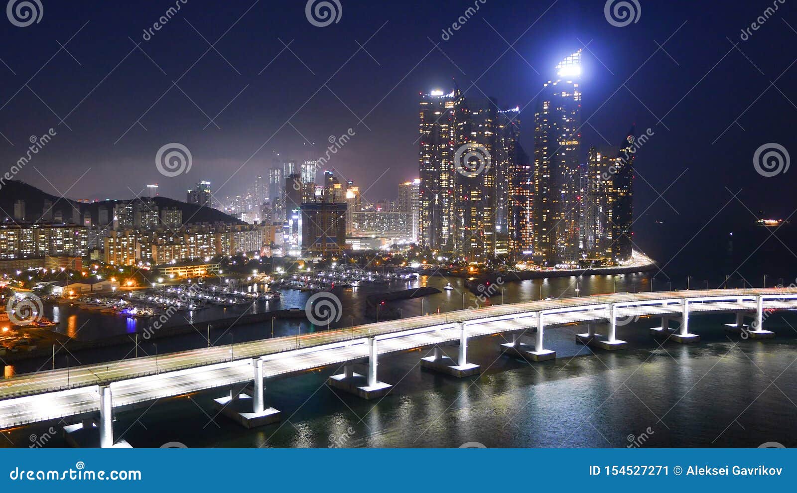 The View of Busan City at Night Stock Image - Image of luxury, asian ...