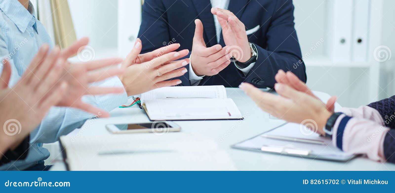 View of the Business People Clapping in the Office. Stock Photo - Image ...