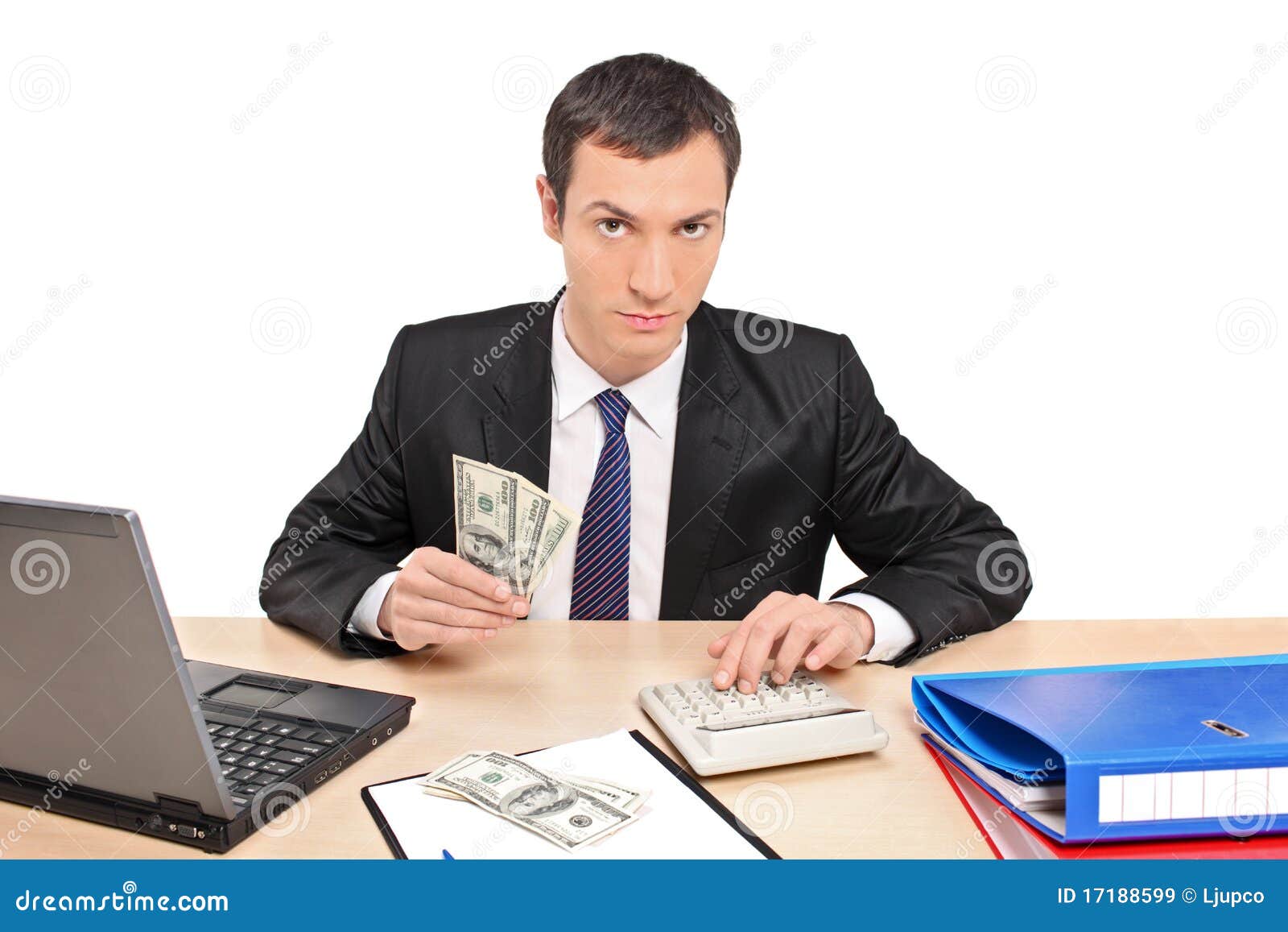 A View of a Businessman Counting Money Stock Image - Image of financial ...