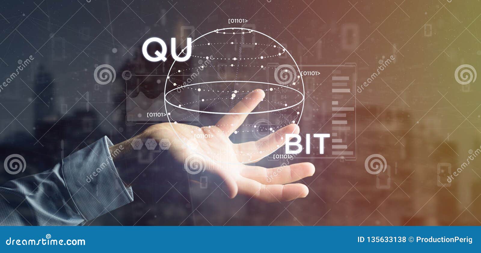 Businessman Holding Quantum Computing Concept with Qubit Icon 3d ... Businessman Holding Quantum Computing Concept with Qubit Icon 3d ...